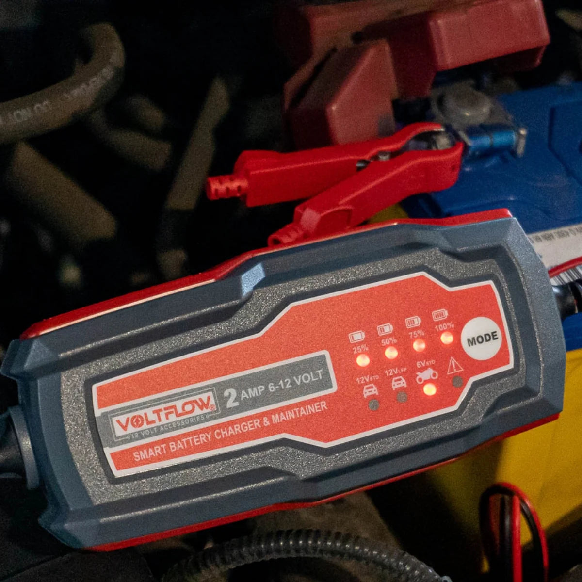 Voltflow 2Amp Smart Battery Charger & Maintainer 6-12V 6-Stage Lithium ...